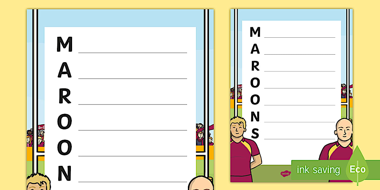 VIC State of Origin: Maroons Acrostic Poem (teacher made)