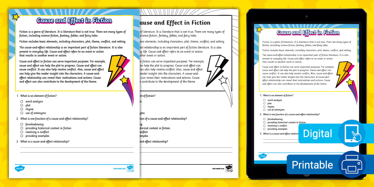 Cause and Effect in Fiction Reading Passage Comprehension