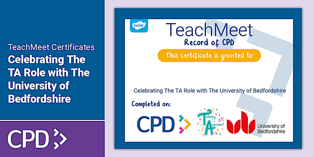 TeachMeet Certificate - Celebrating The TA Role With The University of TeachMeet Certificate - Celebrating The TA Role With The University of