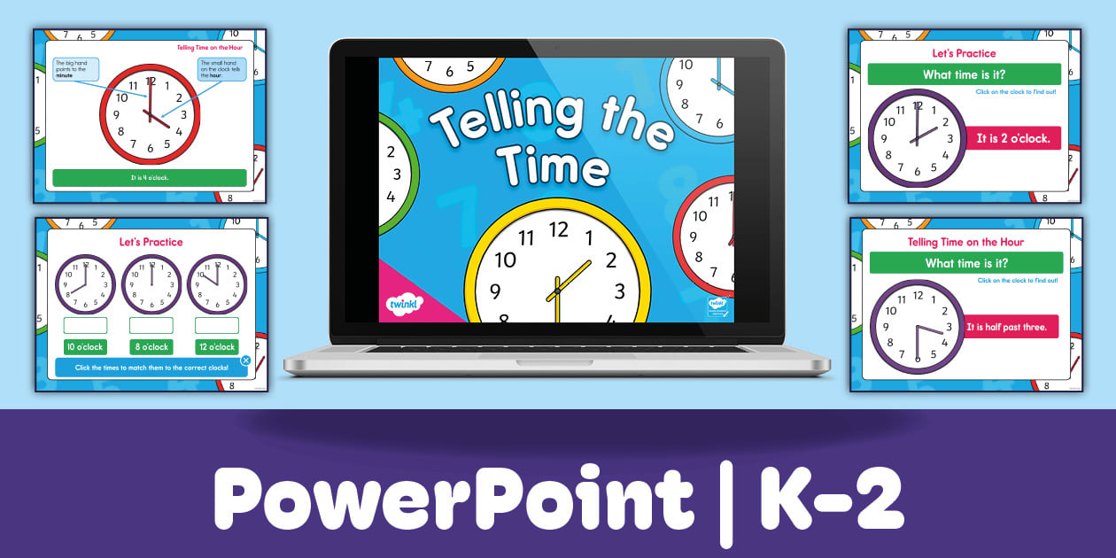 Telling Time: Hour and Half Hour on Analog Clocks PowerPoint
