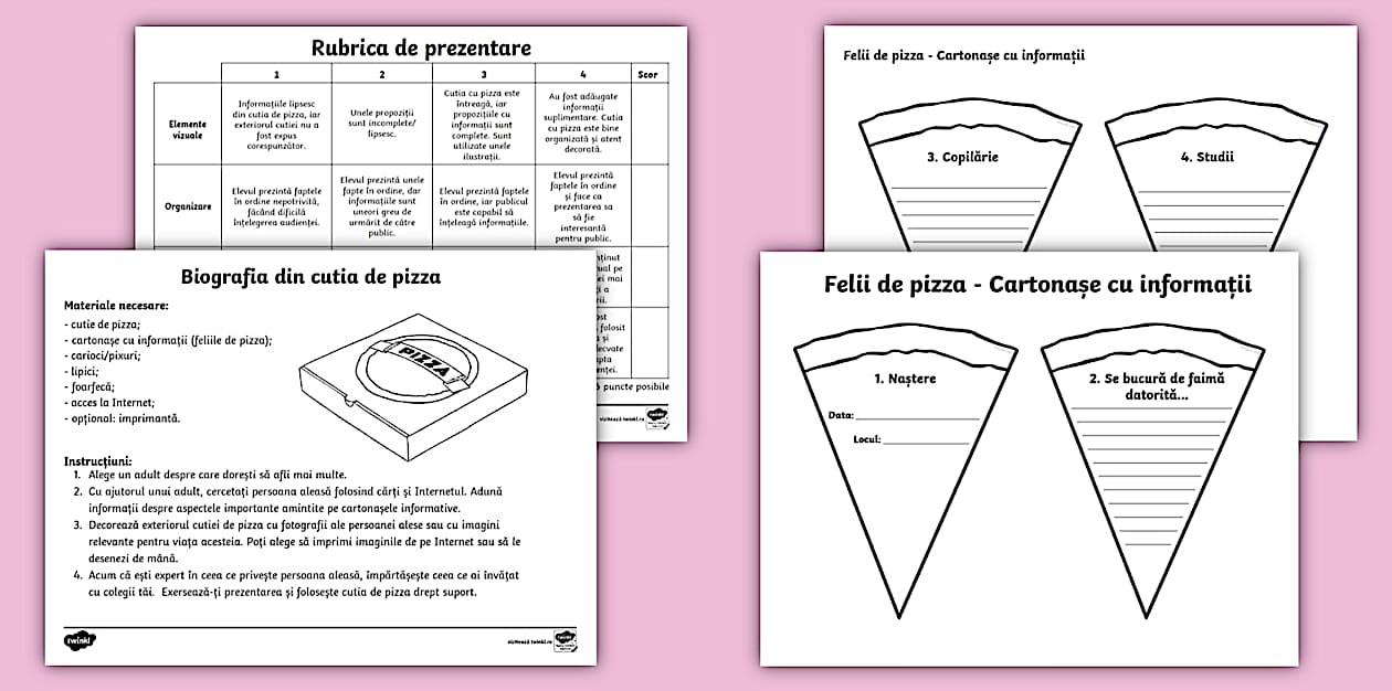 Biografia din cutia de pizza – Proiect de cercetare