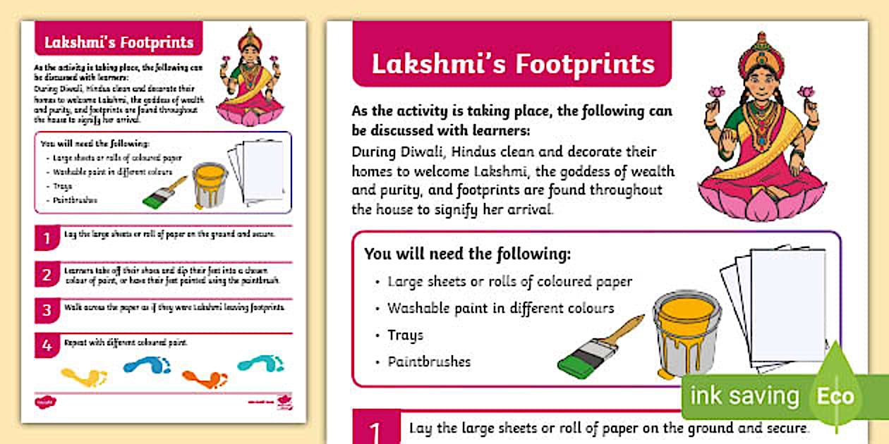 Lakshmi's Footprints (teacher made) - Twinkl