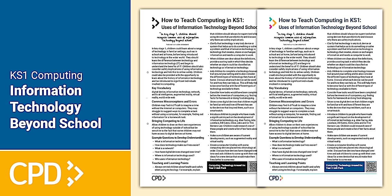 KS1 Computing: Uses of Information Technology Beyond School