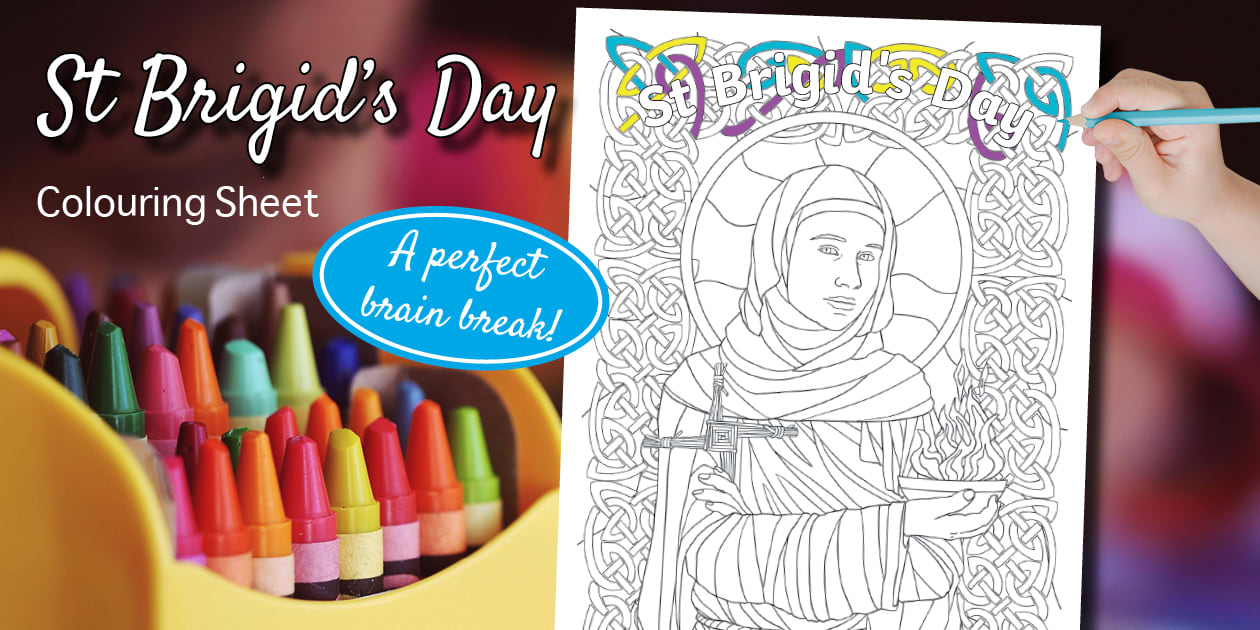 St Brigid's Day Colouring Sheet