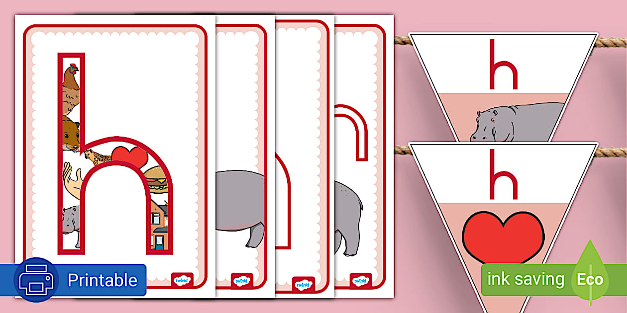 Gr. R Phonics Display Posters and Bunting: H Sound - Twinkl