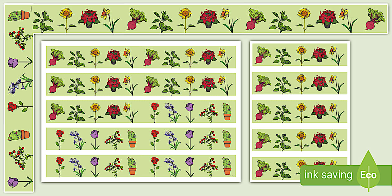 Plants Display Borders (teacher made) - Twinkl