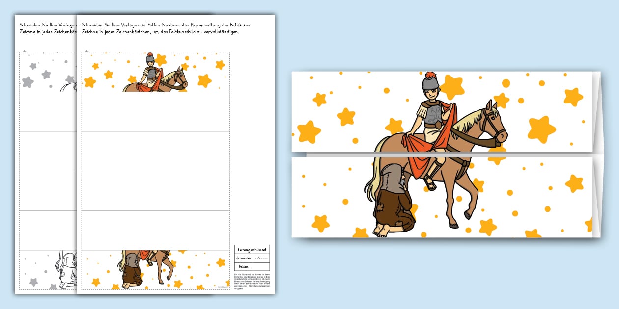Sankt Martin Faltkunst Vorlage - Twinkl Kunst - Twinkl