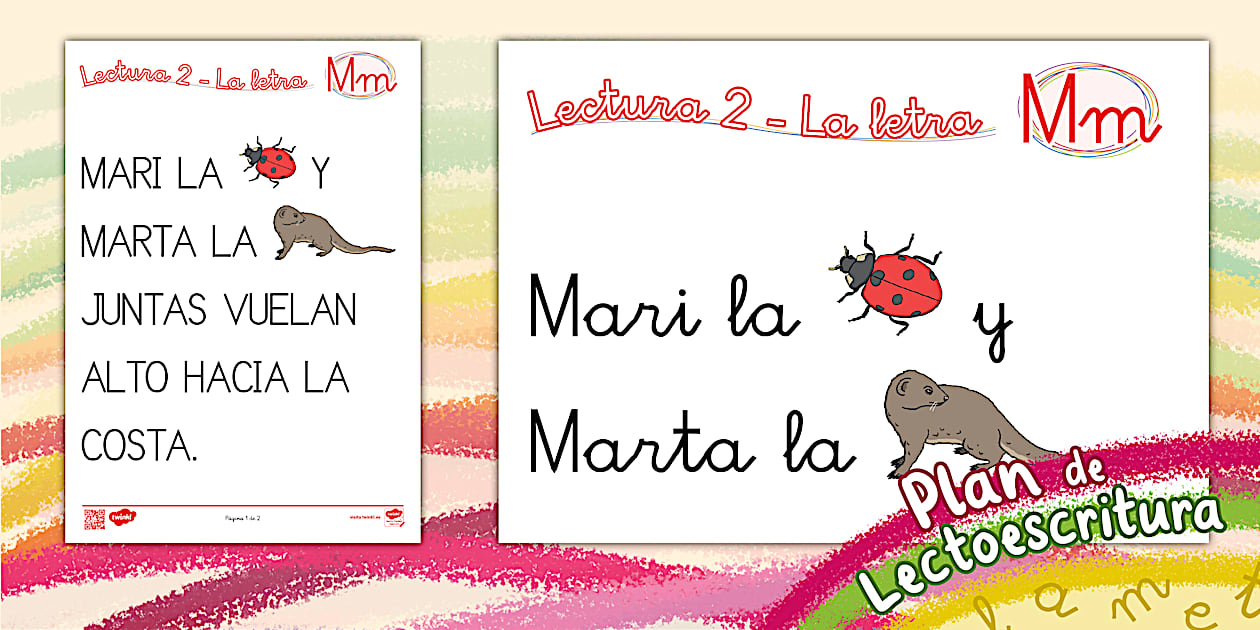 Plan de lectoescritura: La letra M - Lectura 2 - Twinkl