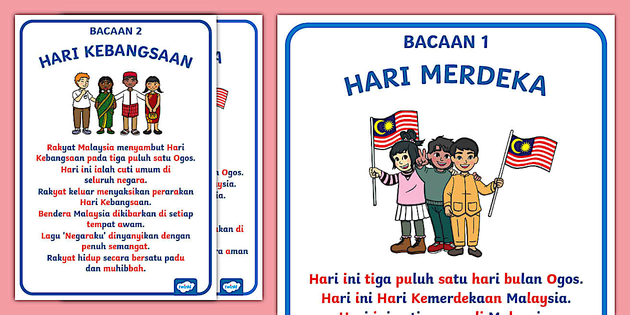 Bacaan Suku Kata - Hari Merdeka (teacher made) - Twinkl