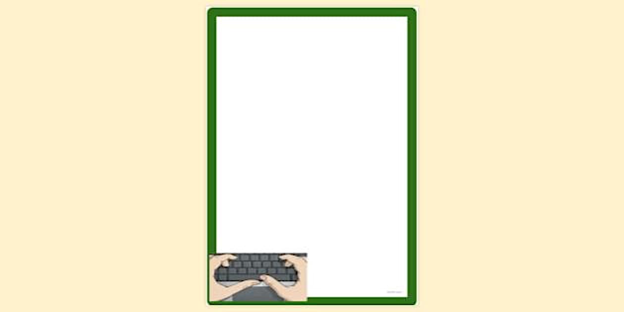 Simple Blank Keyboard and Hands | Page Borders | Twinkl