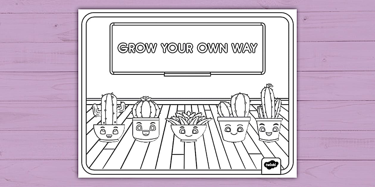 Grow Your Own Way Mindfulness Colouring Page (teacher made)