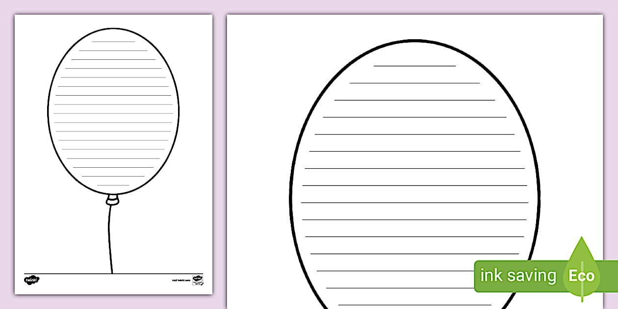 Balloon Writing Template (teacher made) - Twinkl