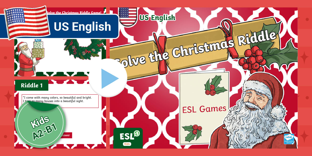 Christmas Riddle Game {ESL} (teacher made) - Twinkl
