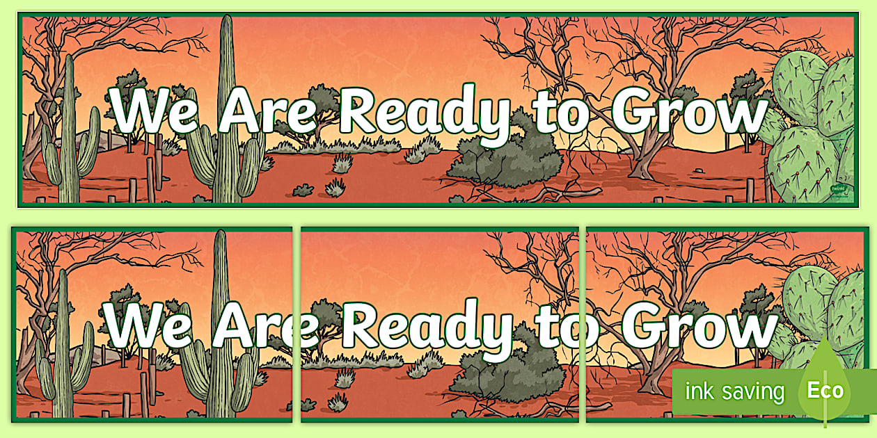 Ready to Grow Cactus-Themed Display Banner (teacher made)