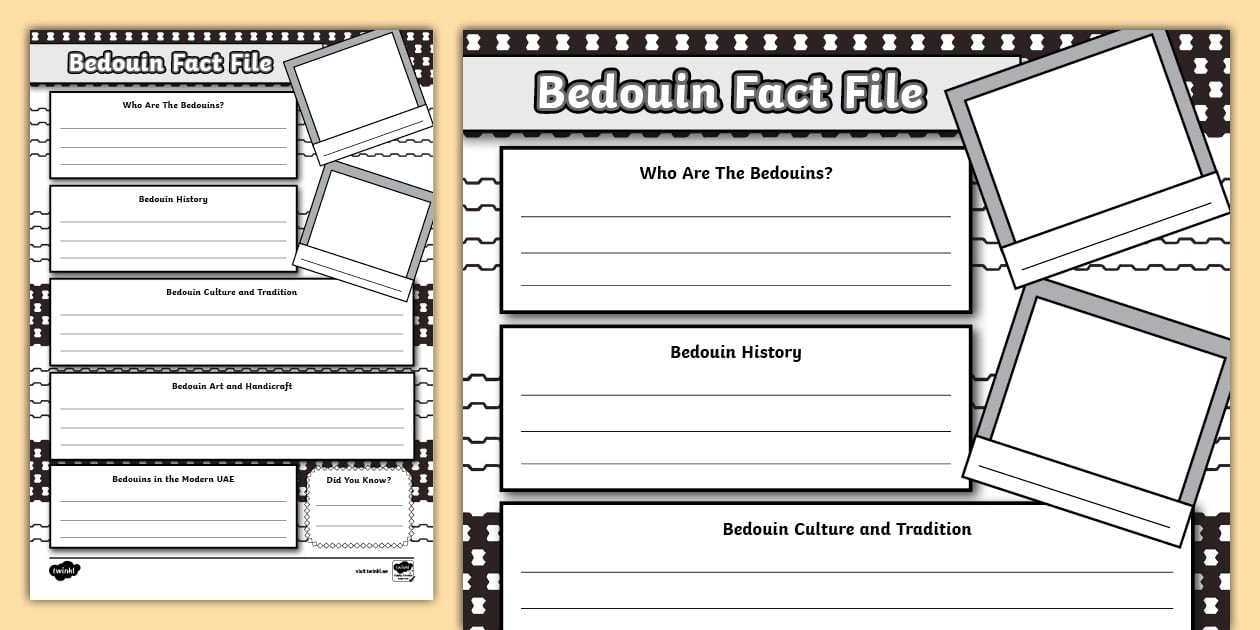 Bedouin Fact File Template