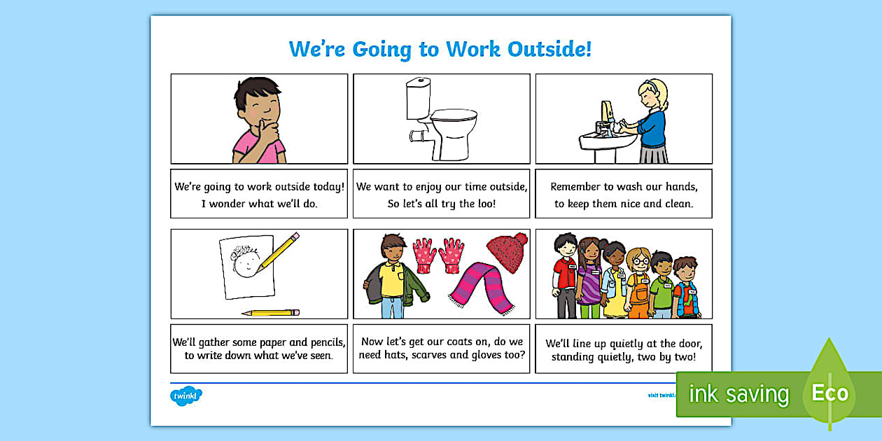 Going Outside Storyboard (teacher made) - Twinkl
