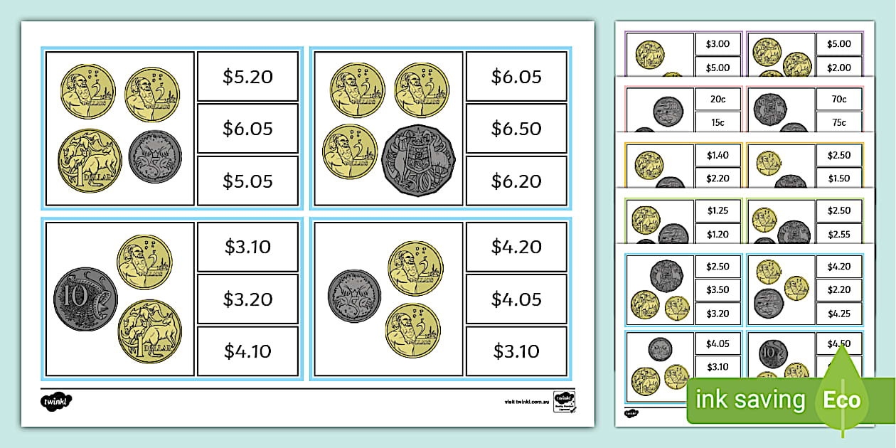 Differentiated Money Clip Cards - Twinkl