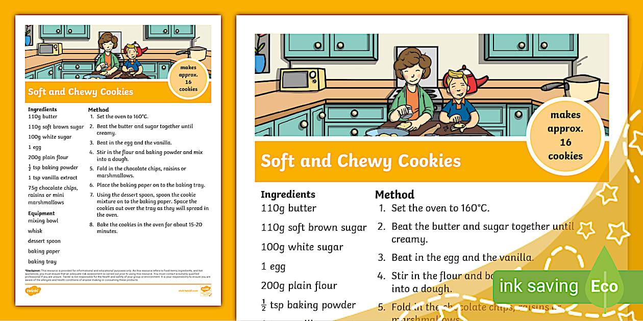 Editable Soft and Chewy Cookies Recipe (professor feito)