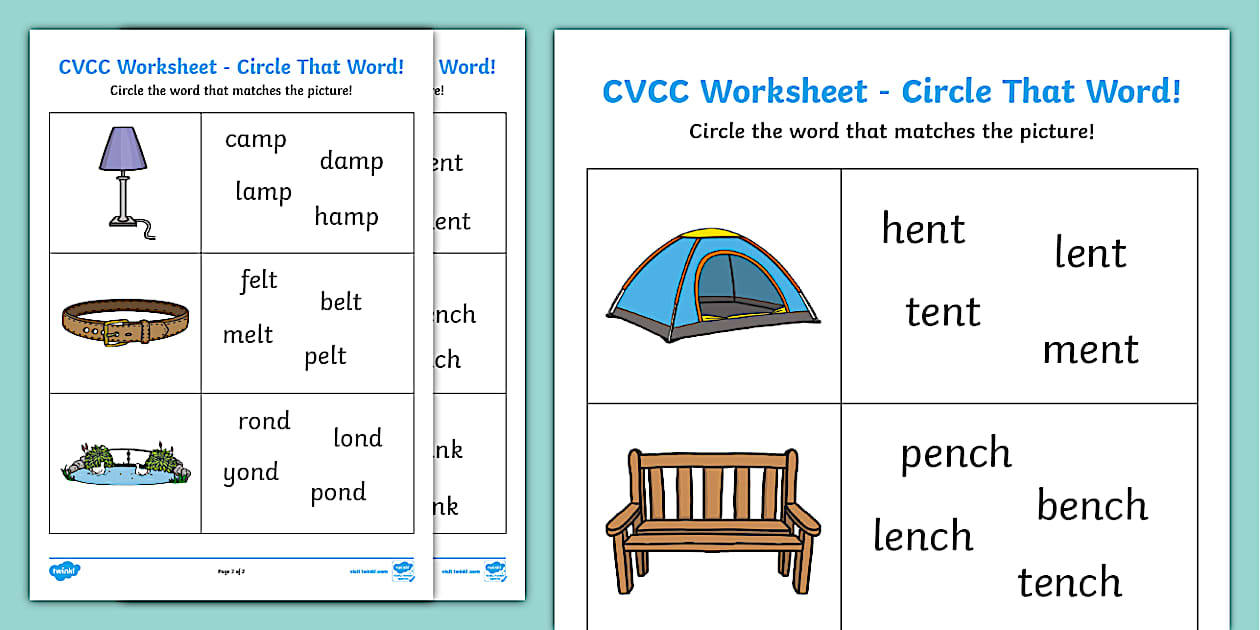 Phase 4 CVCC Circle That Word Worksheet | Twinkl - Twinkl