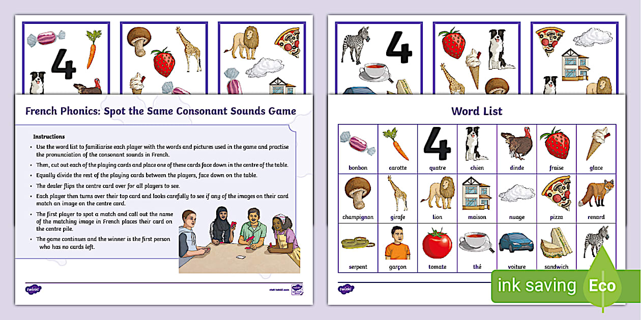 👉 French Phonics: Spot the Same Consonant Sounds Game
