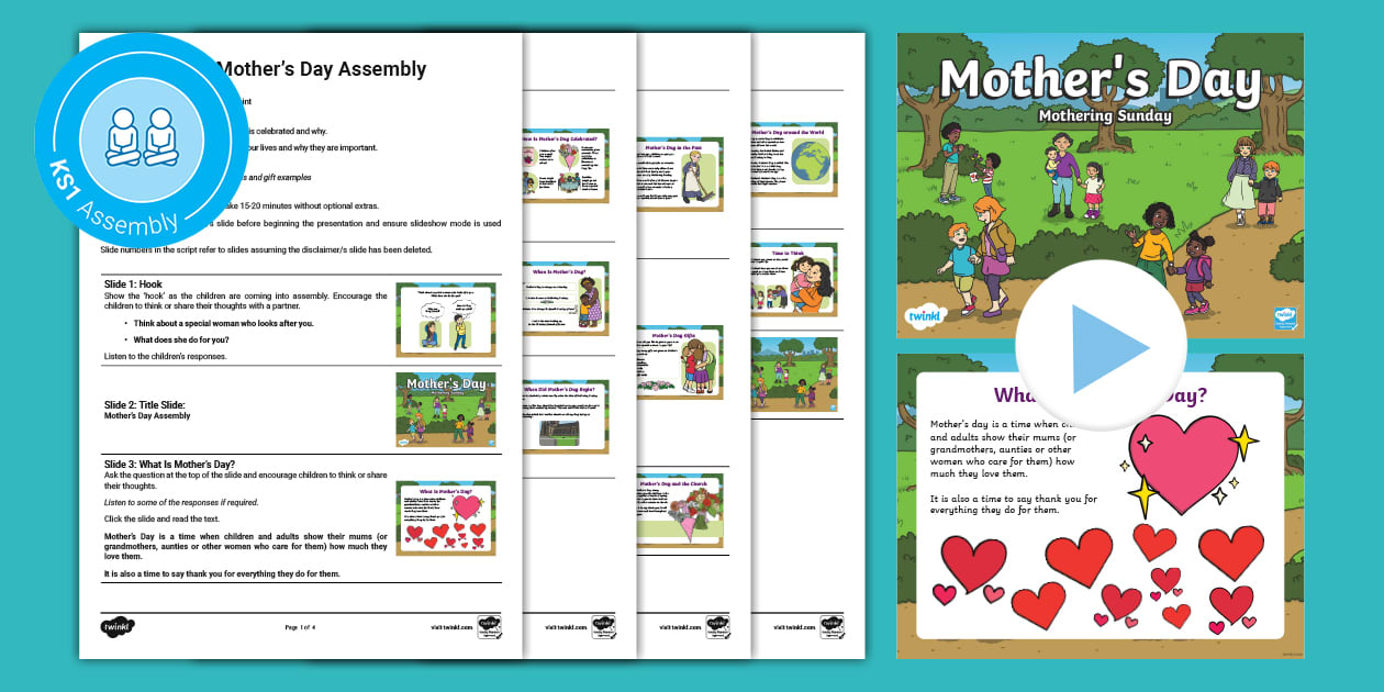 KS1 Mother's Day Assembly Pack (teacher made) - Twinkl