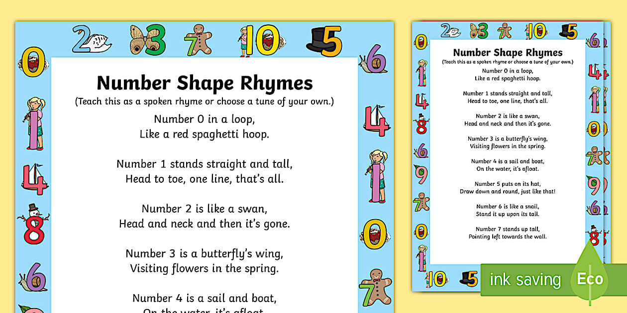 Number Shapes Rhyme (teacher made) - Twinkl