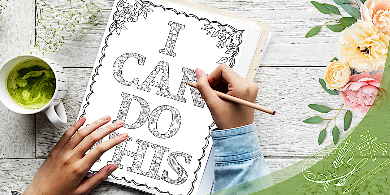 I Can Do This Botanical Mindfulness Colouring Activity