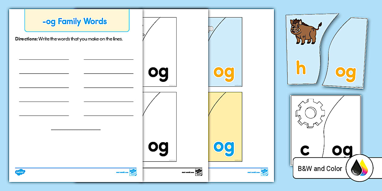 -og Word Family Jigsaw Puzzles for K-1st Grade - Twinkl