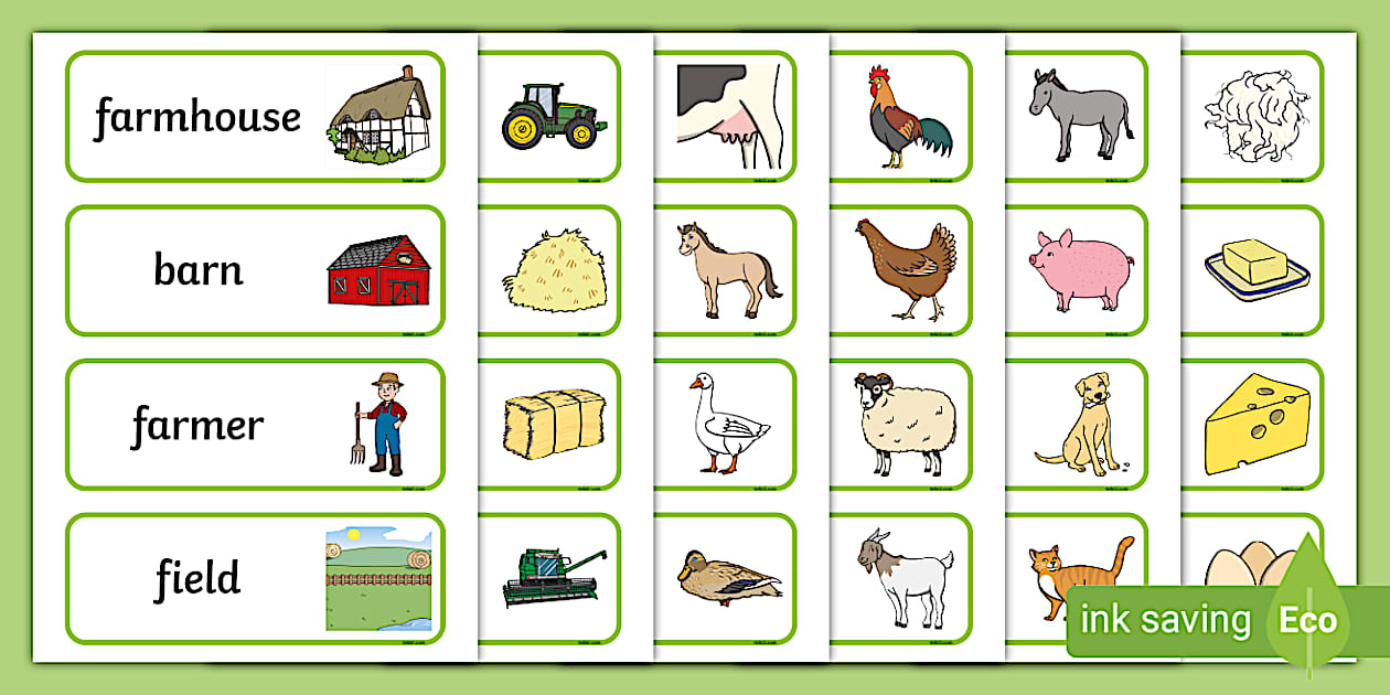 Farm Word Cards (teacher made) - Twinkl
