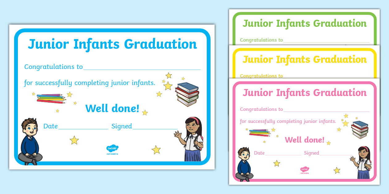 Junior Infants Graduation Certificate Certificate