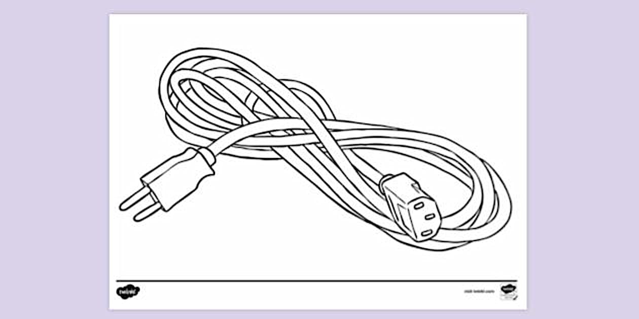 Power Cord Colouring Sheet | Colouring Sheets (teacher made)