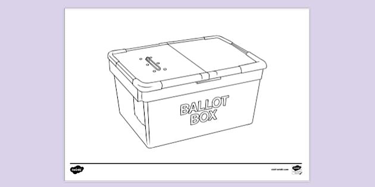 Ballot Box Colouring Sheet | Colouring Pages - Twinkl