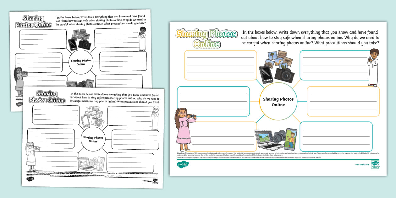 Online Safety Sharing Photos Mind Map (teacher made)