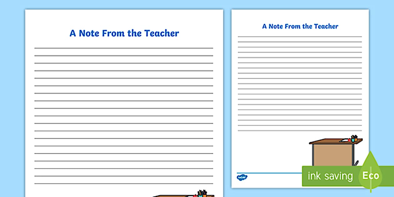 Teacher Note Template | Resource | Twinkl USA (teacher made)