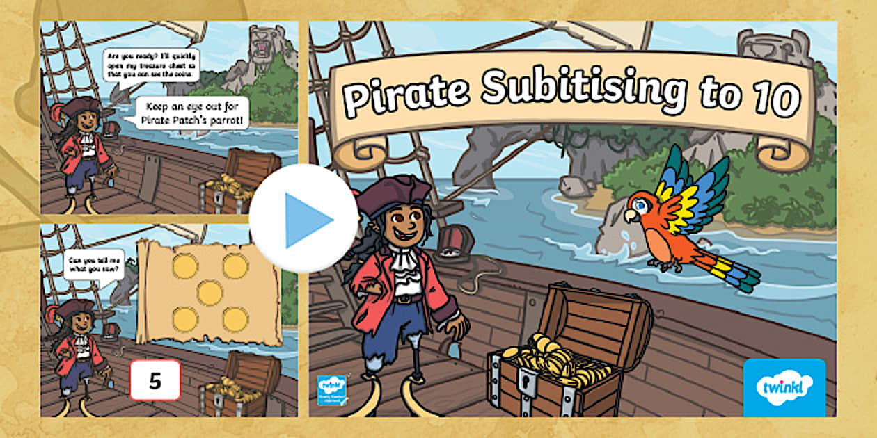 👉 Pirate Subitising to 10 PowerPoint (teacher made)