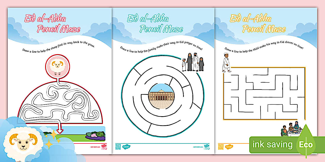 Eid al-Adha Pencil Control Mazes (teacher made) - Twinkl