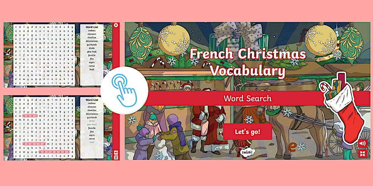 French Christmas Interactive Word Search