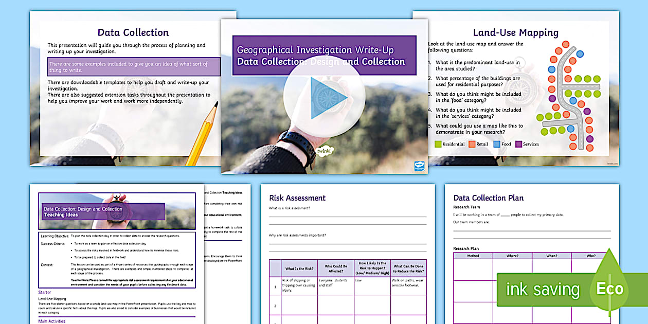 Geographical Investigation Write-Up: Data Collection Design Lesson Pack