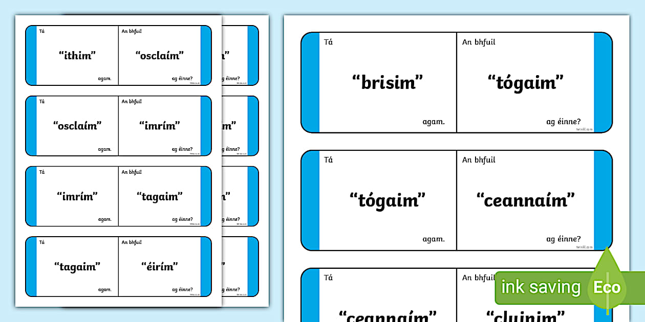 Loop cards Aimsir Láithreach Gaeilge (teacher made)