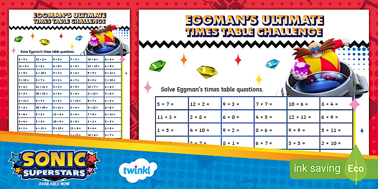 FREE! - 👉 Sonic: Eggman's Ultimate Times Table Challenge