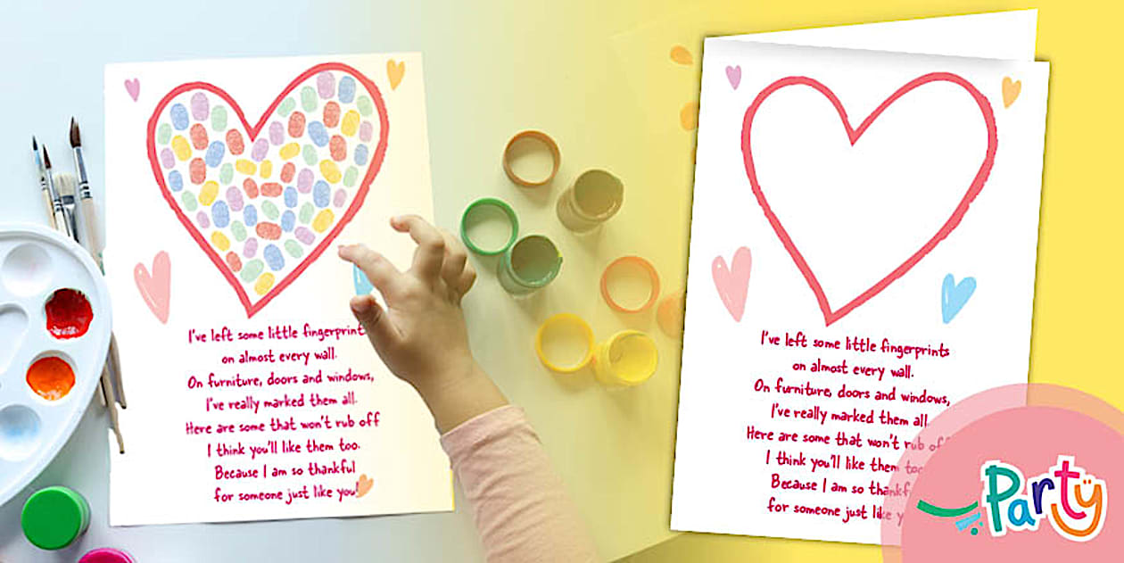 Fingerprint Card | Twinkl Party (teacher made) - Twinkl