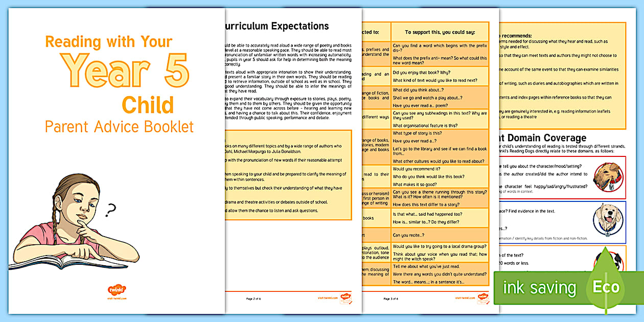 Year 5 Reading with Your Child Parent Advice Booklet
