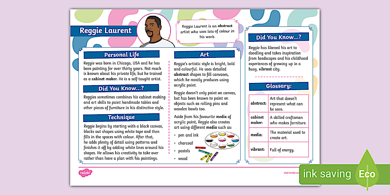 Reggie Laurent Fact File (Teacher-Made) - Twinkl