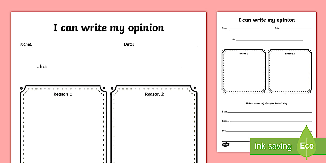 Giving Opinion Worksheet (teacher made) - Twinkl