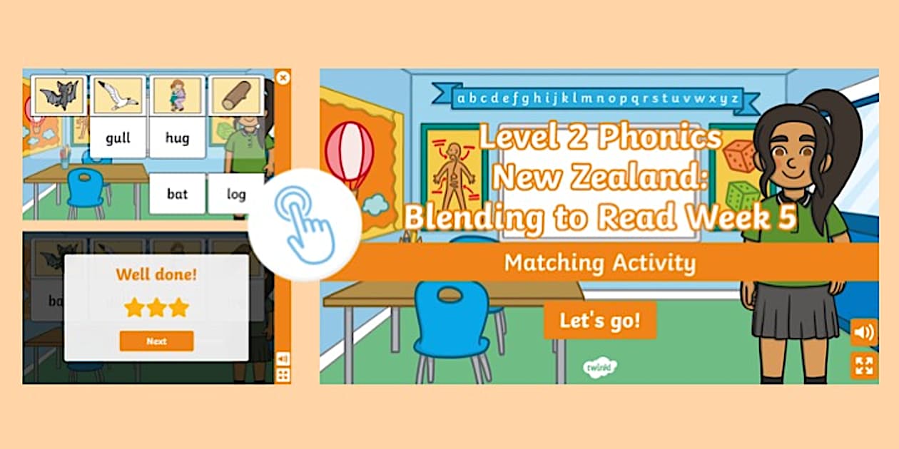 Level 2 Phonics: Blending to Read Week 5 Matching Game