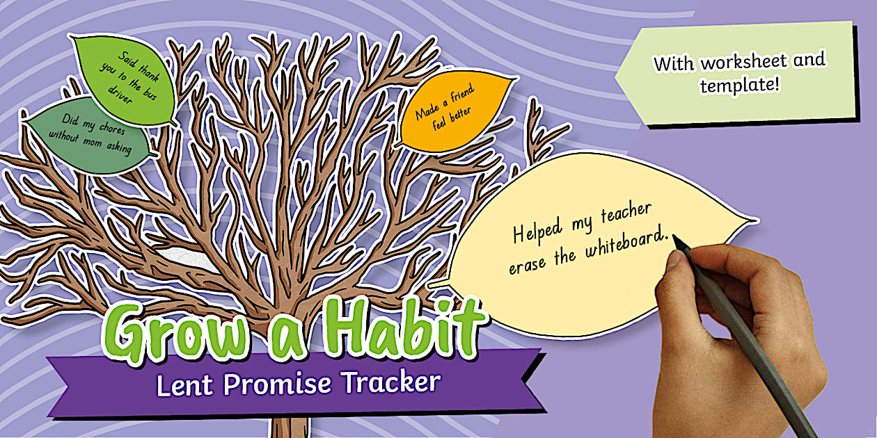 Twinkl Australia Grow a Habit - Lent Promises Tracker 3-6