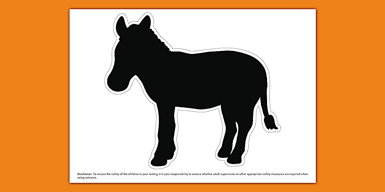 Donkey Silhouette Cut-Out (professor feito) - Twinkl