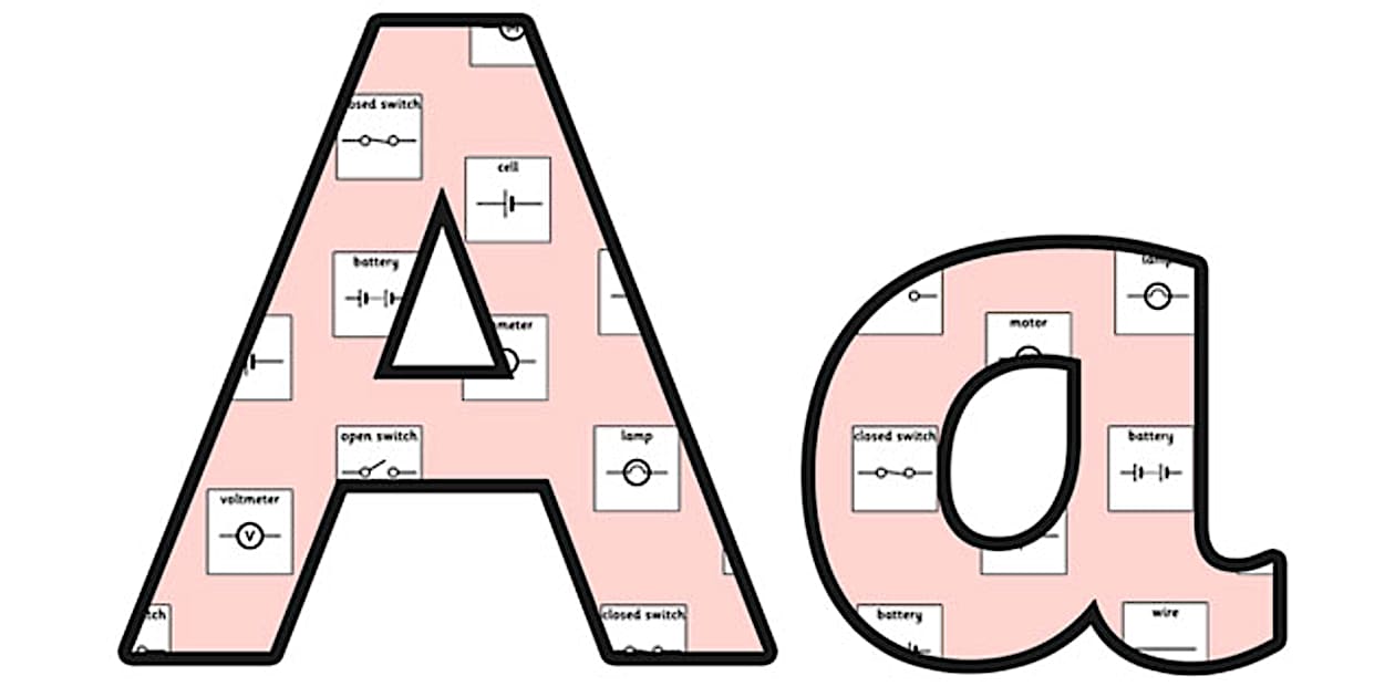 Cursive Circuits Lowercase Display Lettering - Twinkl