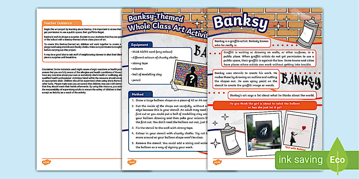 KS1 Banksy-Themed Whole Class Art Activity (teacher made)
