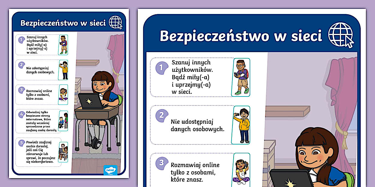 Bezpieczeństwo w sieci | Plakat (Teacher-Made) - Twinkl